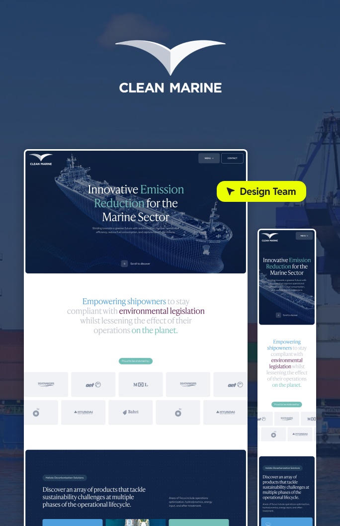 Web Design for Sustainable Maritime Company | Yellowball